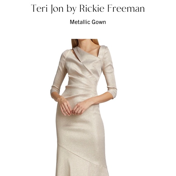 Terri Jon by Rickie Freeman | Dresses | New Metallic Gold Formal Mother ...